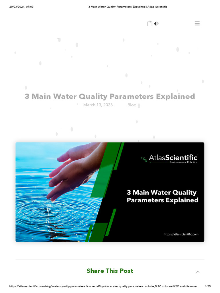 3 Main Water Quality Parameters Explained - Atlas Scientific | PDF ...