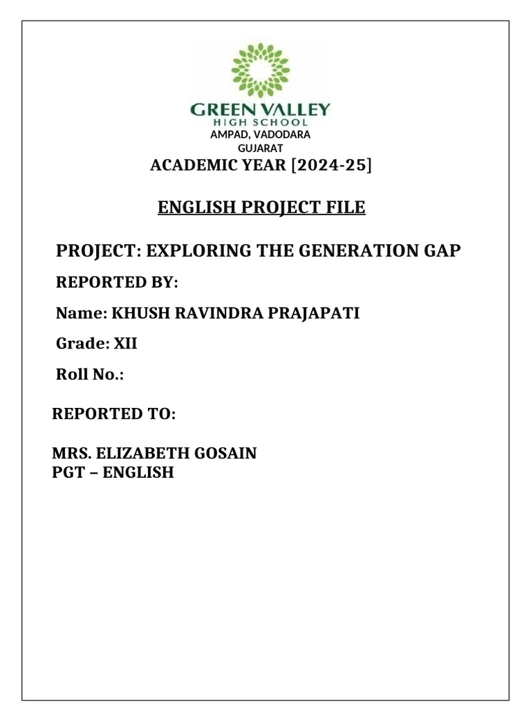 Project File Cover Page English | PDF