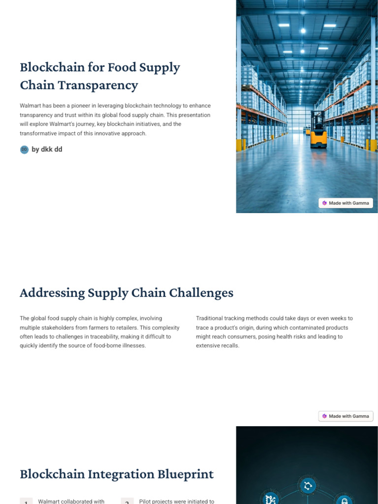 Blockchain For Food Supply Chain Transparency | PDF | Supply Chain ...