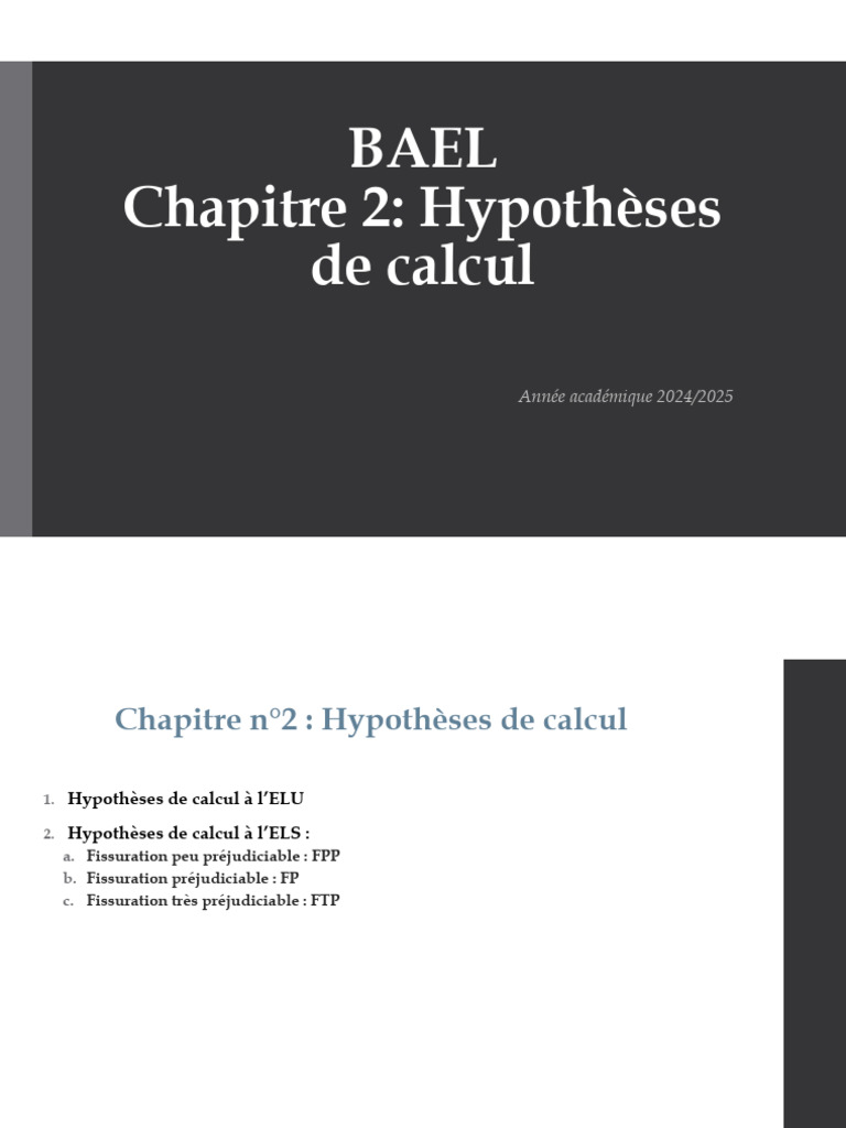 Hypothèses de calcul à l'ELU et ELS | PDF | Béton armé | Résistance des ...