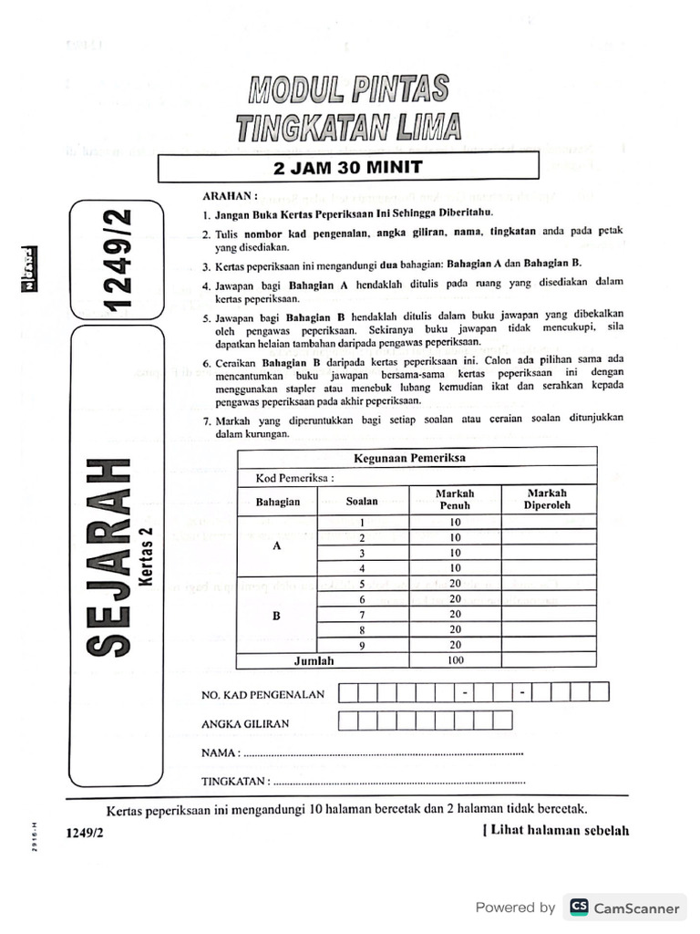 2022 Selangor Sejarah K2 Set_3 | PDF