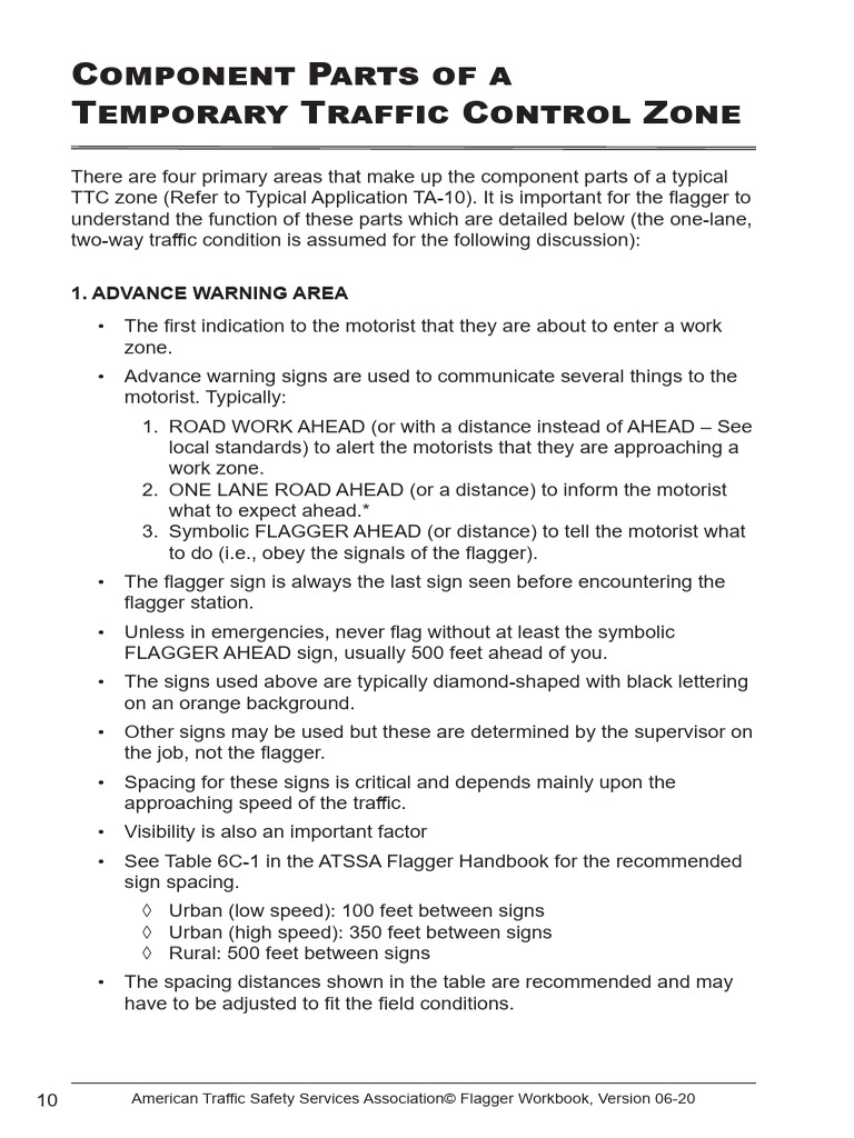 Component Parts of a Temporary Traffic Control Zone | PDF | Traffic ...
