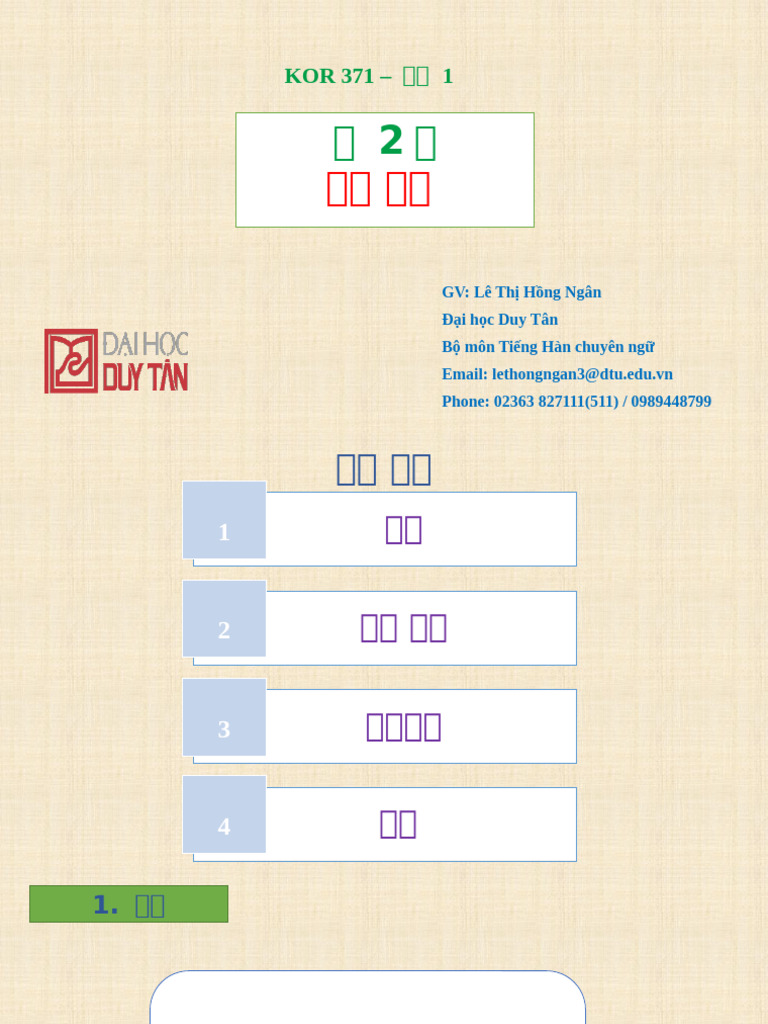 KOR 371- Bien dich 1 - 2023SU- Lecture Slides - 2 | PDF
