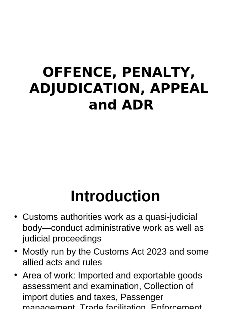 Offence, Penalty, Appeal (Customs) | PDF | Customs | Tribunal