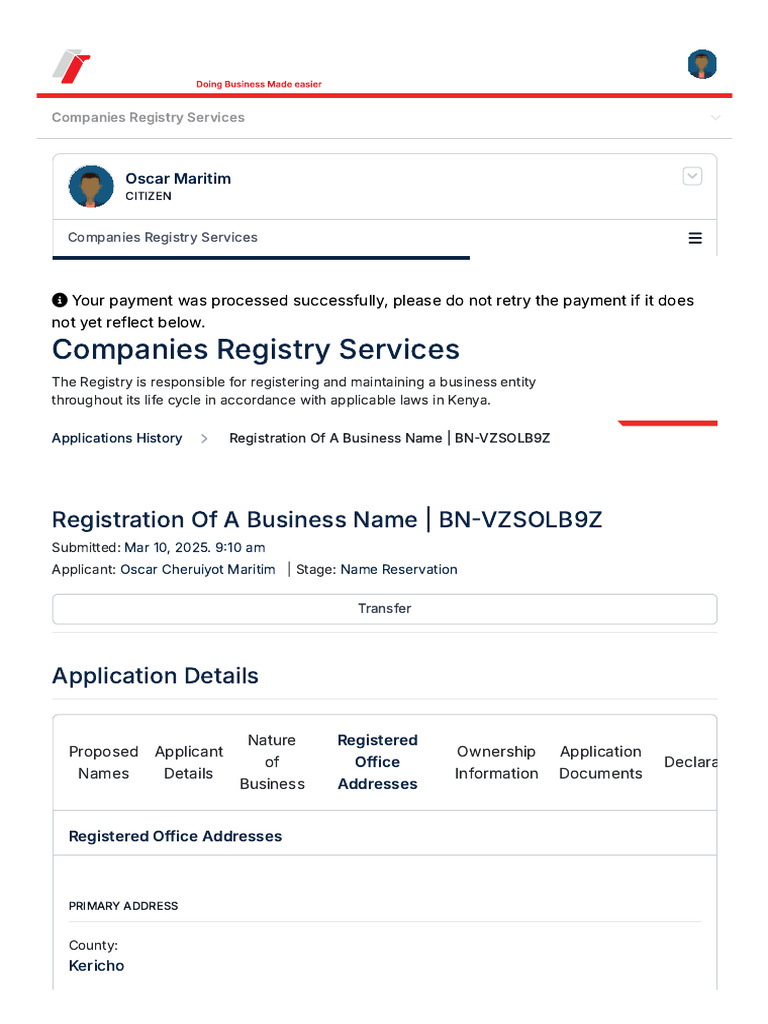 Registration of A Business Name - Application4 | PDF