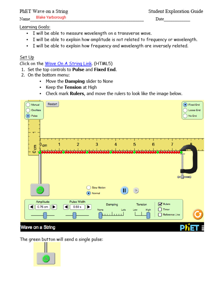 Kami Export - Waves On A String Phet | PDF | Frequency | Wavelength