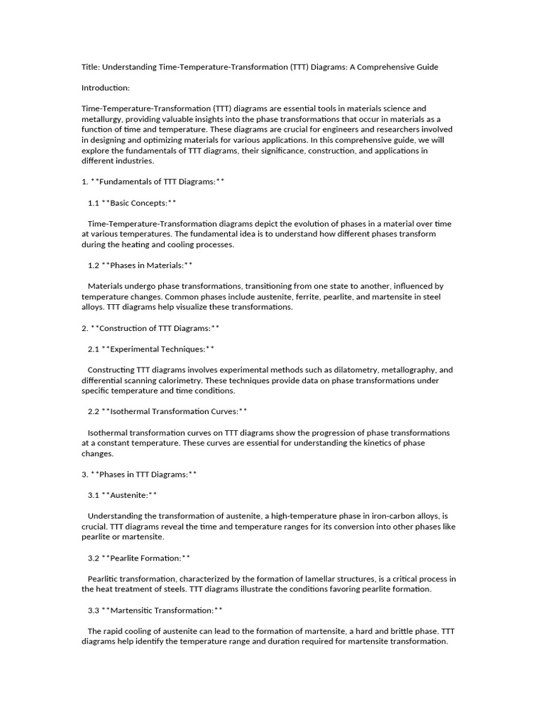 TTT Diagrams | PDF | Heat Treating | Materials Science