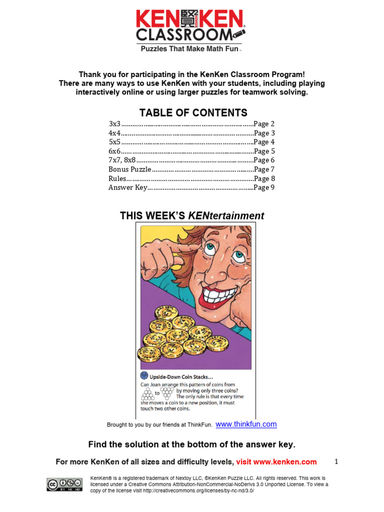 KENKEN | PDF | Puzzles | Recreational Mathematics