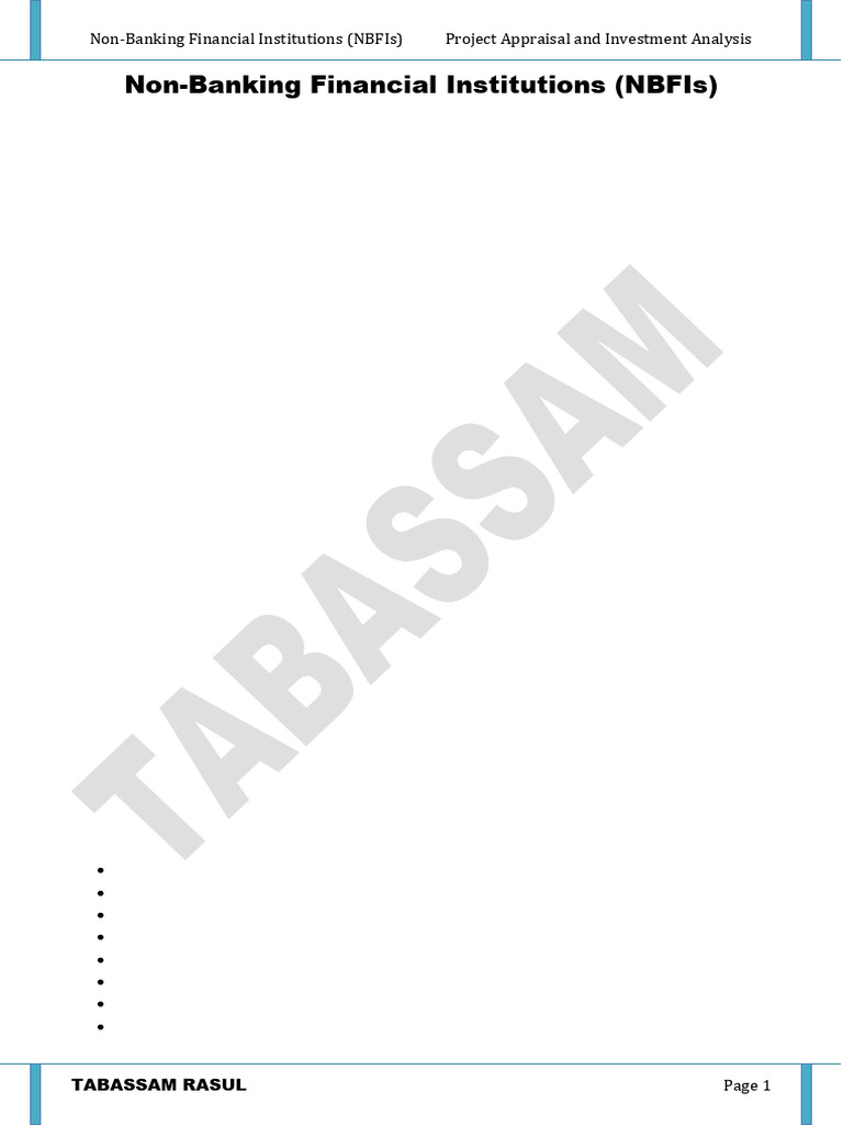 Non Banking Financial Institutions | PDF | Non Bank Financial ...