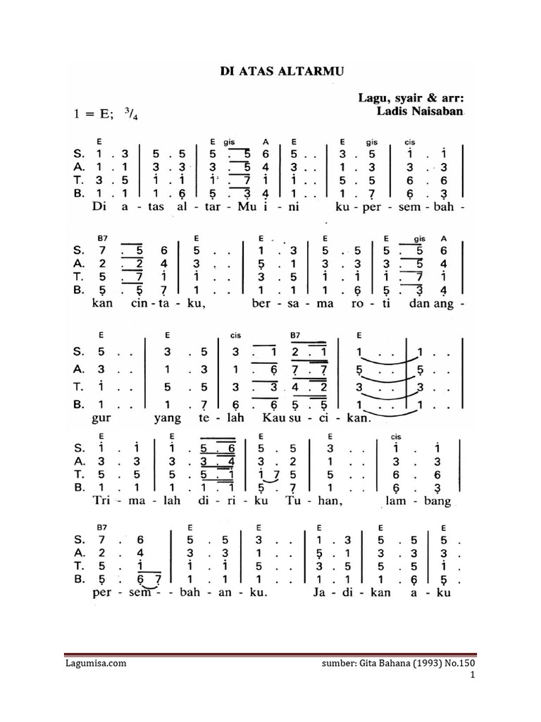 SATB Di Atas Altar | PDF