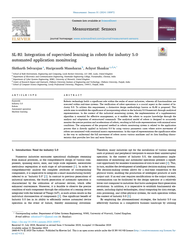 SLRI - Integration of Supervised Learning in Robots For Industry 5 ...