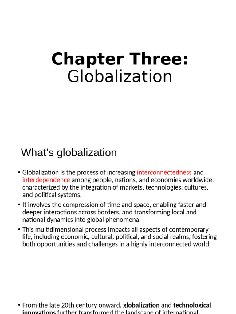 Chapter Three Globalization Pdf Globalization Immigration