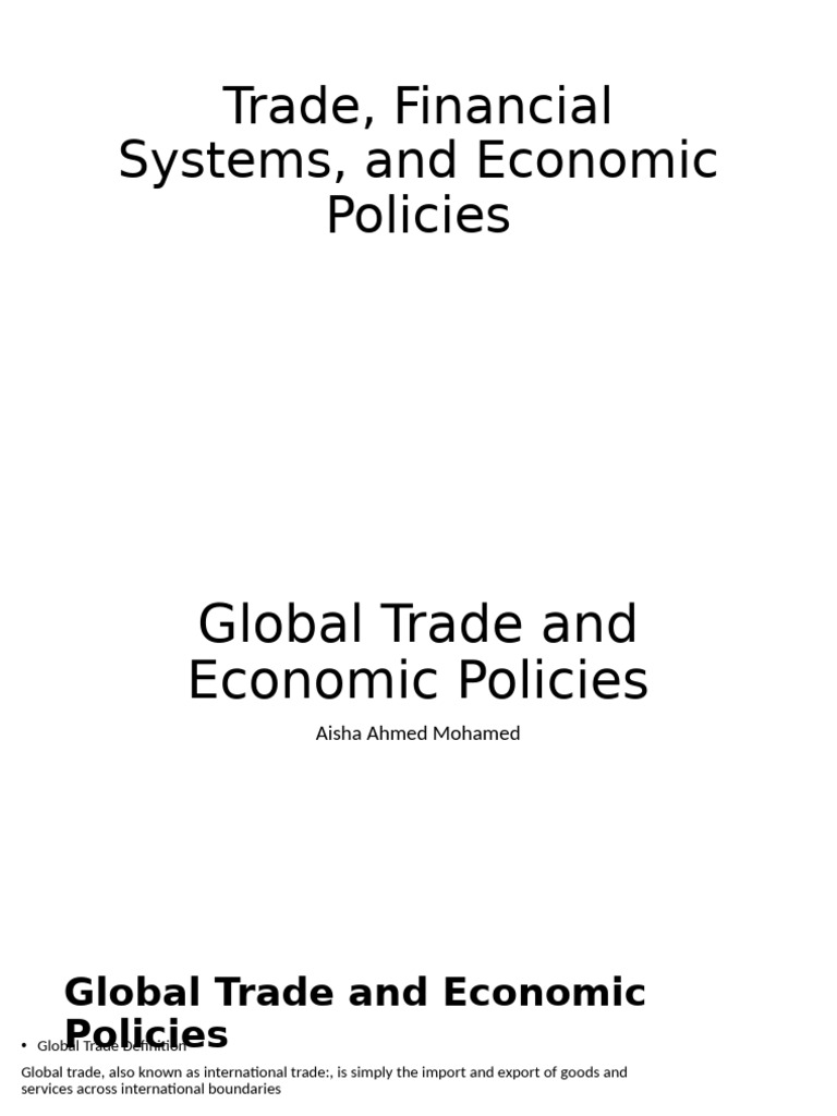 Global Trade, Economic Policies, and Risks | PDF | Aids | Governance