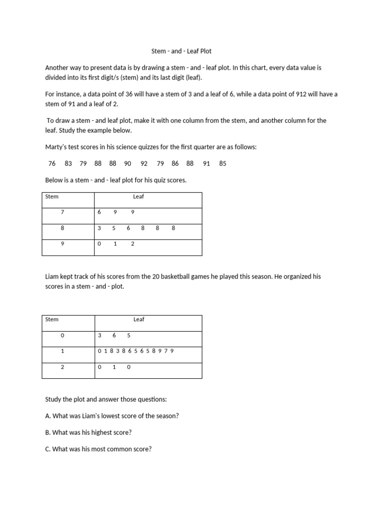 Stem and Leaf | PDF