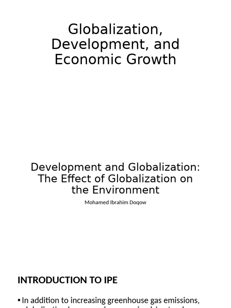 Globalization, Development, And Economic Growth | PDF | Globalization ...