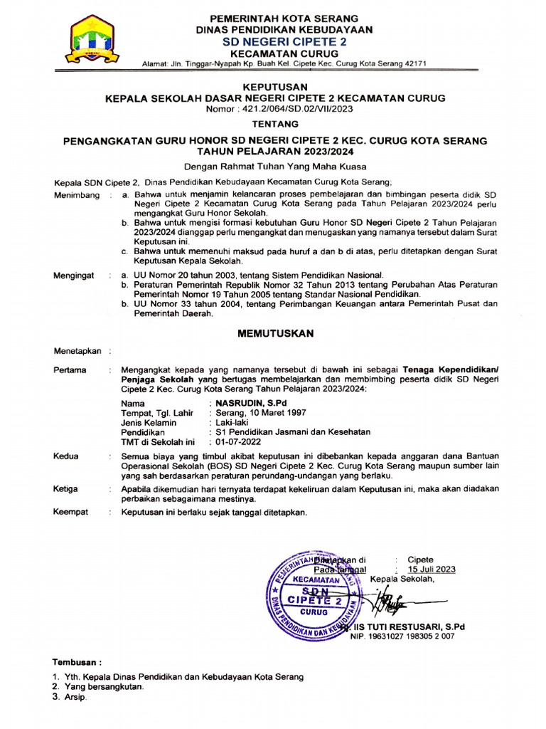 SK 2023 Pak Nasrudin | PDF