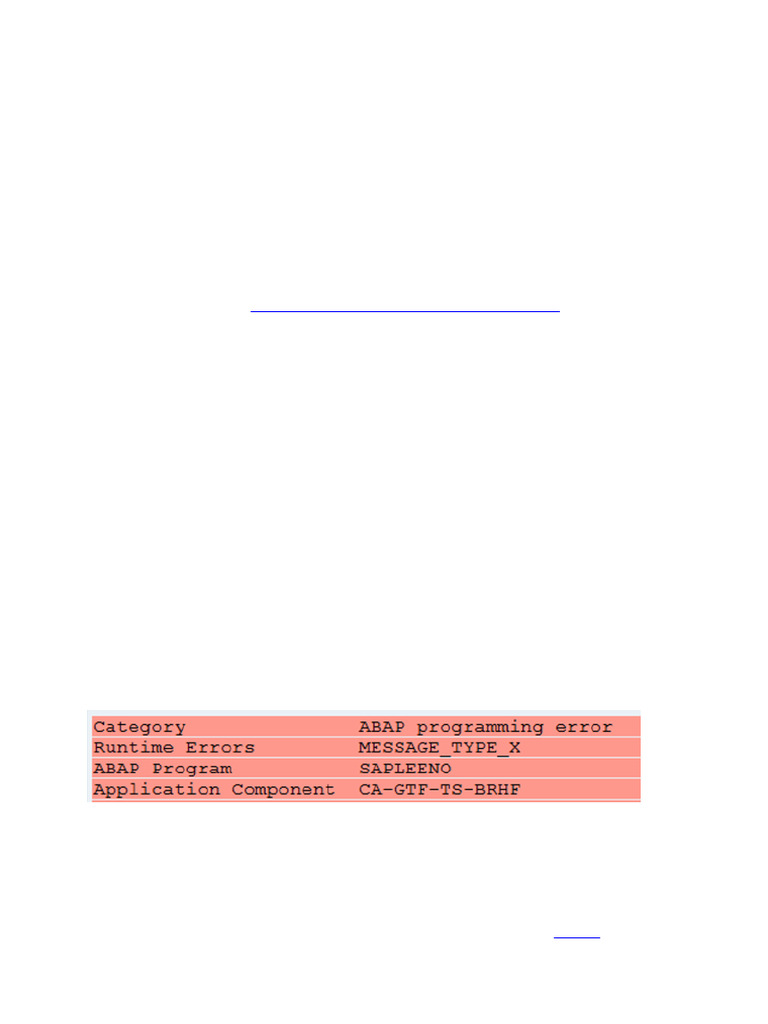 Resolving MESSAGE_TYPE_X Dump in SAP | PDF | Computing | Computer Science