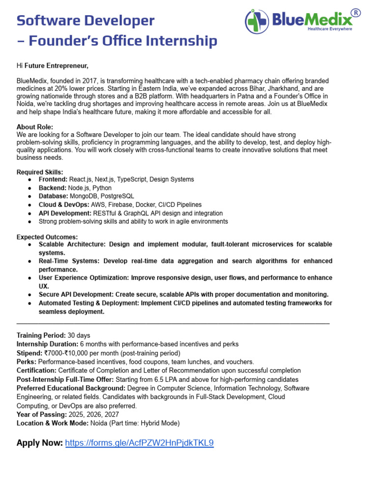 JD Software Developer | PDF | Cloud Computing | Scalability