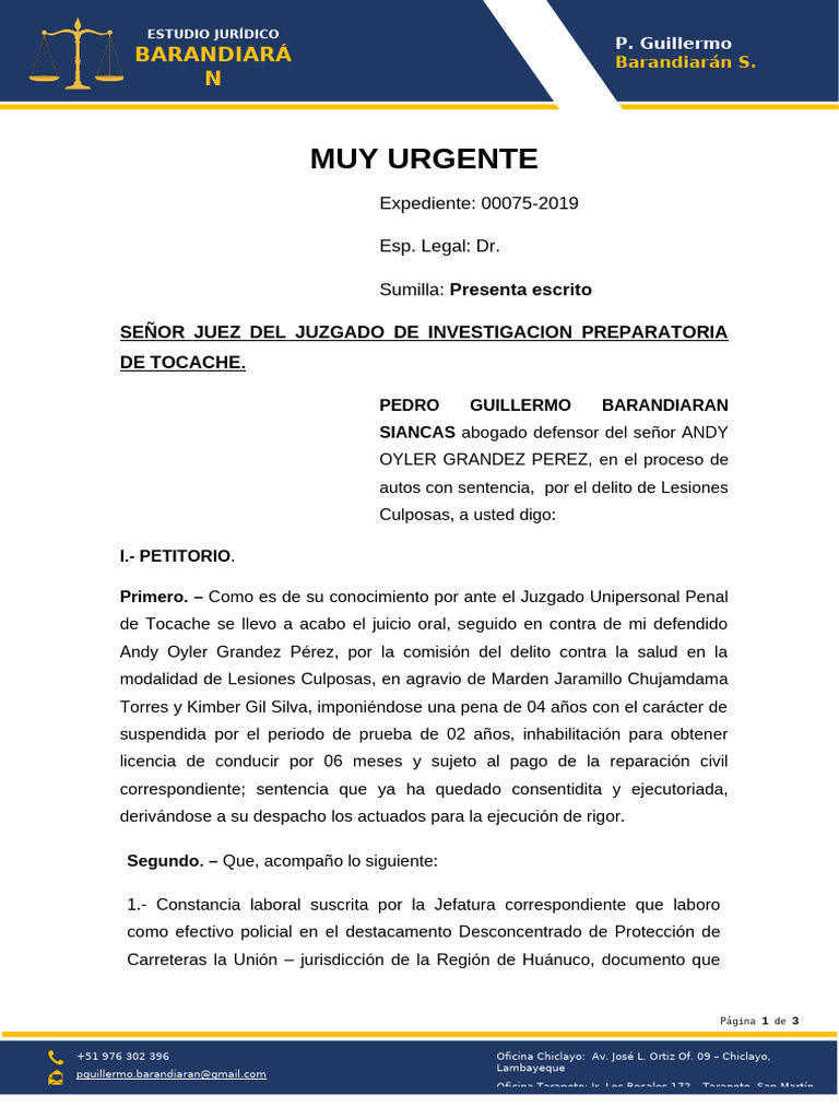 Presenta Escrito - Documentos | PDF | Gobierno | Ley Pública