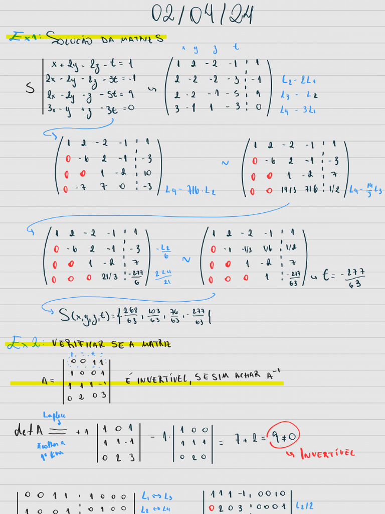 Álgebra Linear - Henrique Guzzo - 240606 - 114144 | PDF