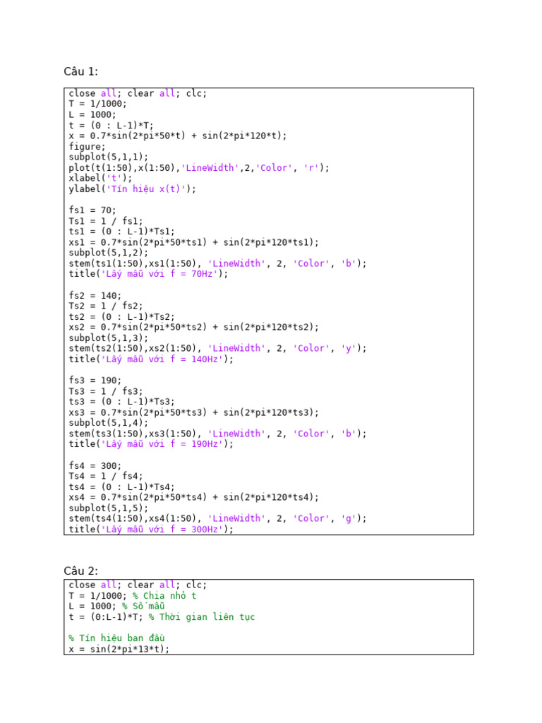 Matlab Homework 3 | PDF