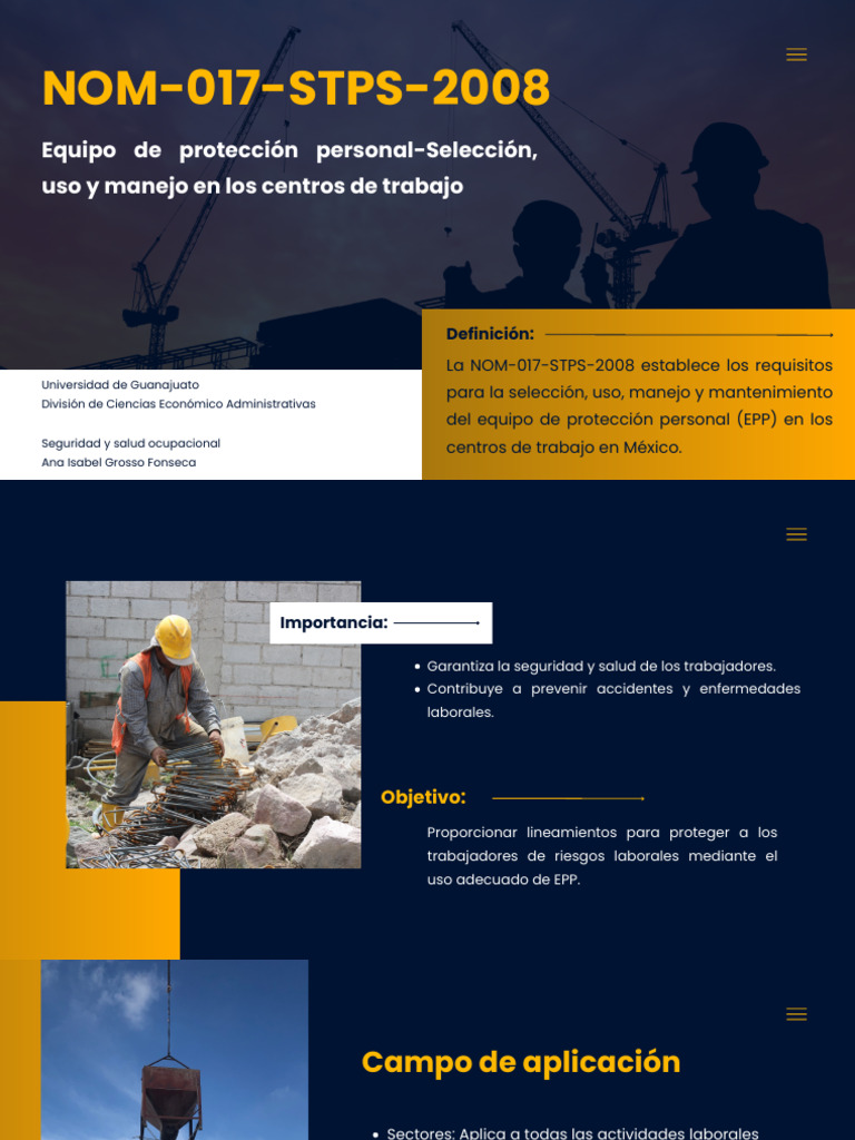 Nom 017 STPS 2008 - Epp | PDF | Seguridad y salud ocupacional