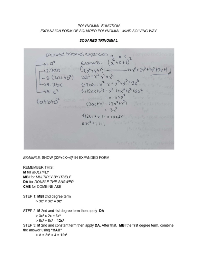 KSC Method - Polynomial Expansion (Shortcut Method) | PDF | Polynomial ...