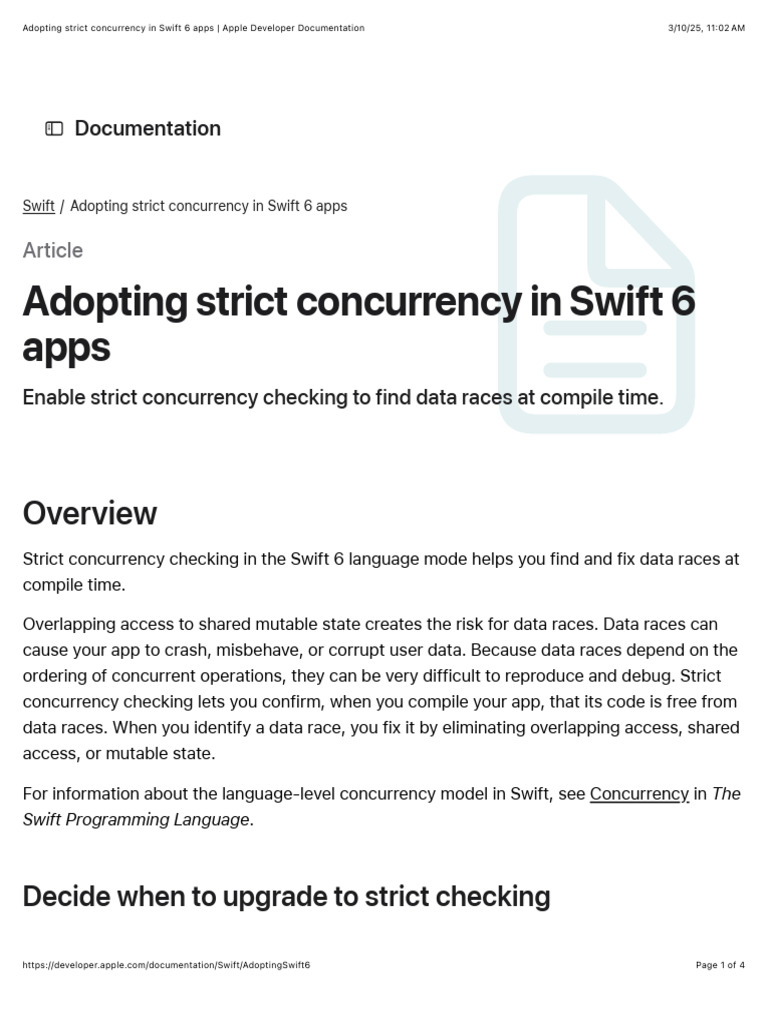 Adopting Strict Concurrency in Swift 6 Apps - Apple Developer ...