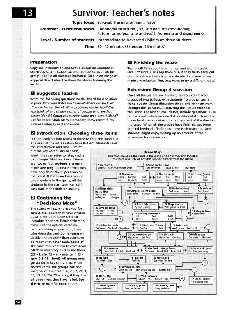 Survivor Game (Teamwork) | PDF