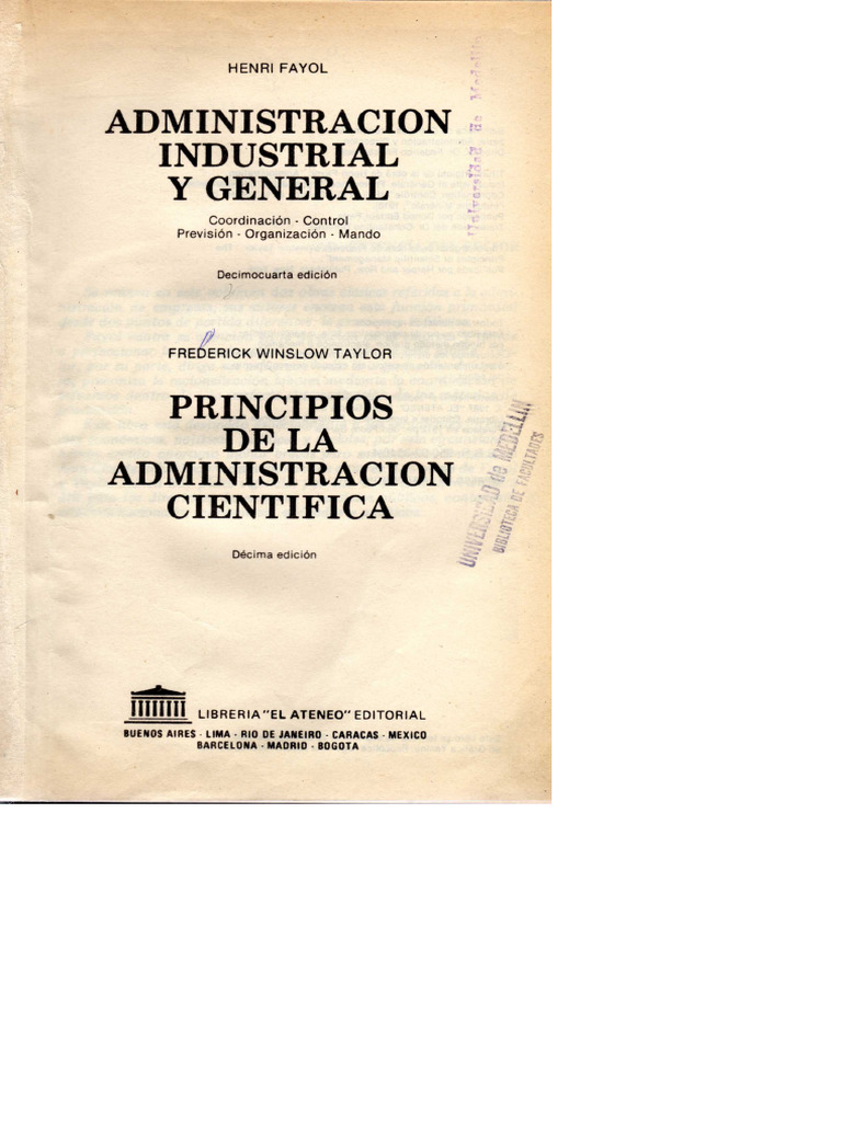 Libro de Administracion Fayol | PDF