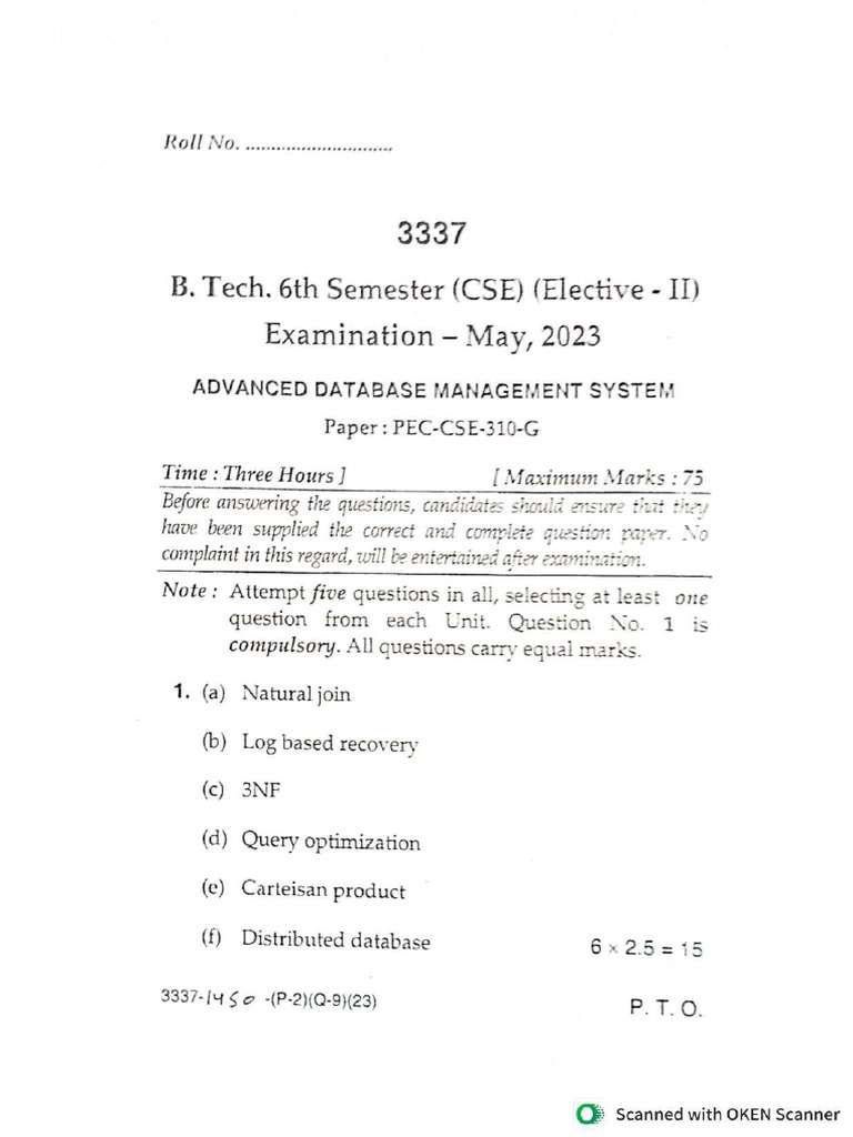 2023 May Adbms | PDF