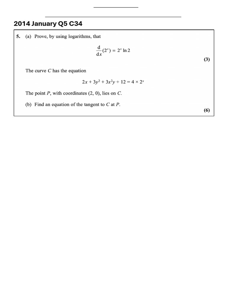 P4 - Topic 5 Differentiation 2014 - 2024 QP | PDF