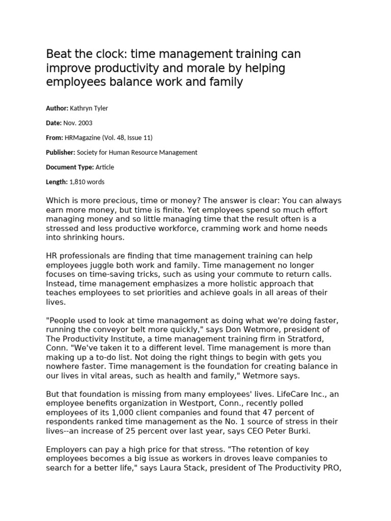 ENG 130 Beat The Clock Text-Only Version | PDF | Employment | Human ...