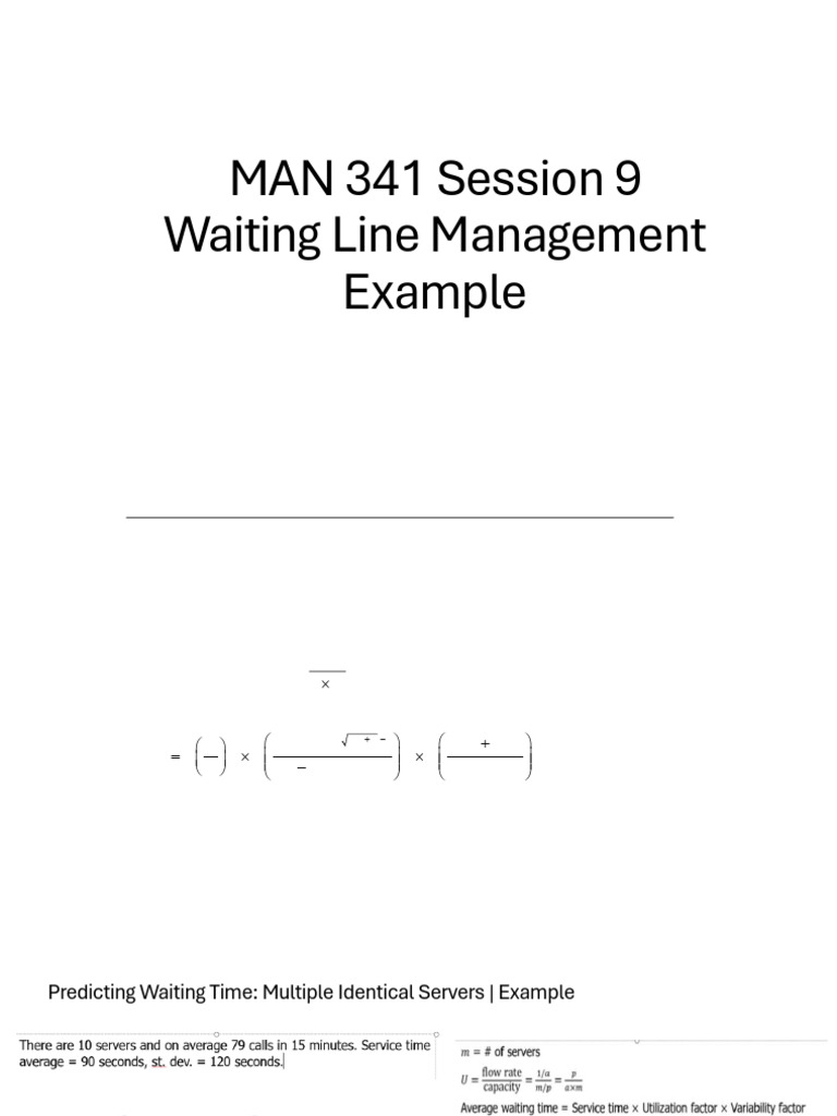 Session 9 - Waiting Line Management Example | PDF | Statistical ...