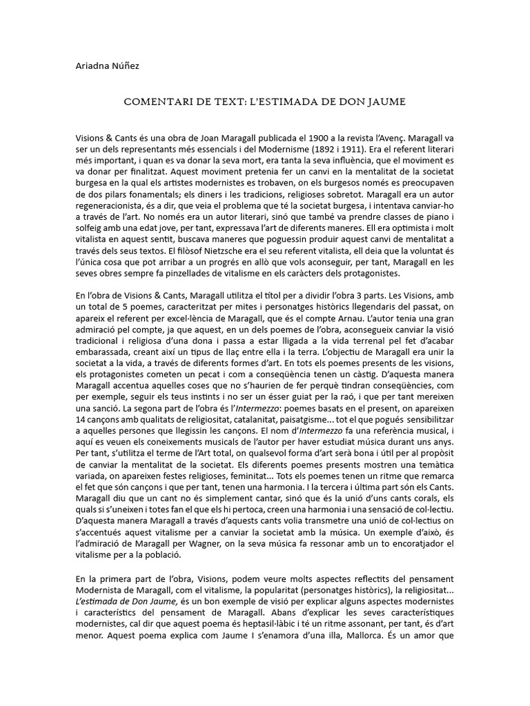 Comentari de Text Català | PDF