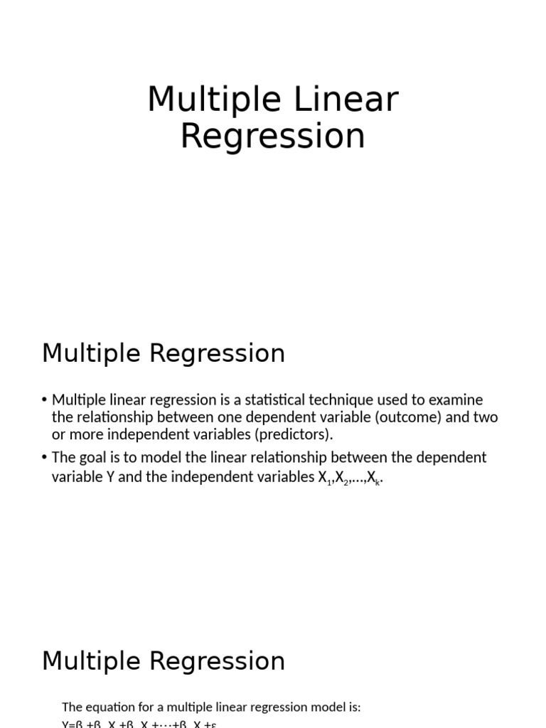 Multiple Linear Regression and Its Assumptions | PDF | Linear Regression | Regression Analysis
