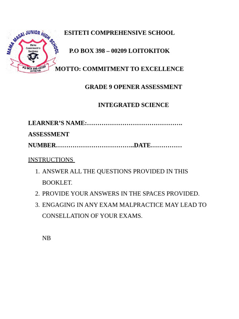 Exam front page | PDF