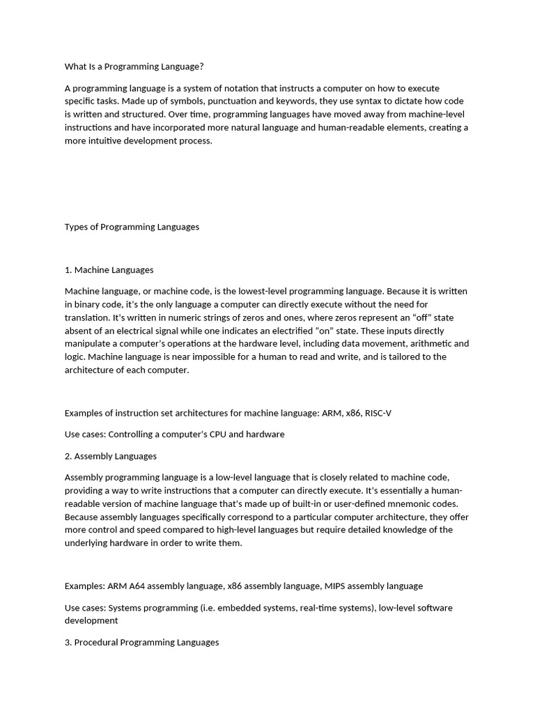 What Is A Programming Language | PDF | Programming Language | Computer Programming