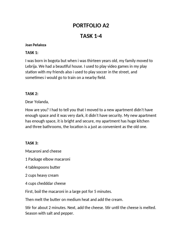 Portfolio A2-1 | PDF