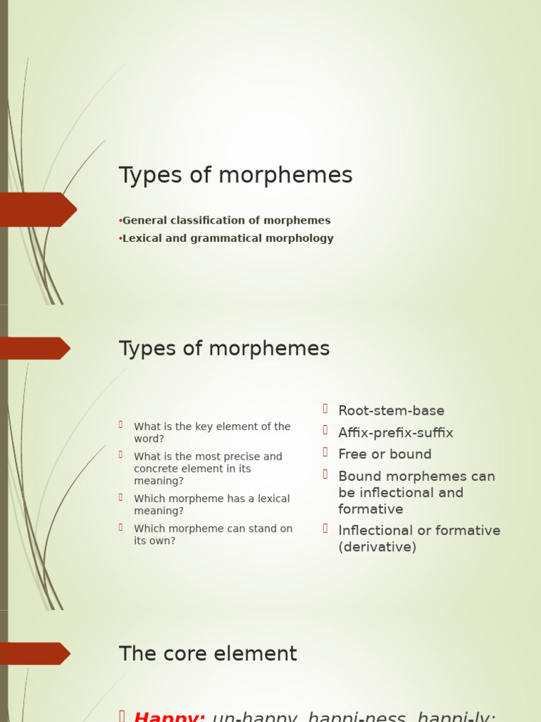 Lecture 3. Types of Morphemes | PDF