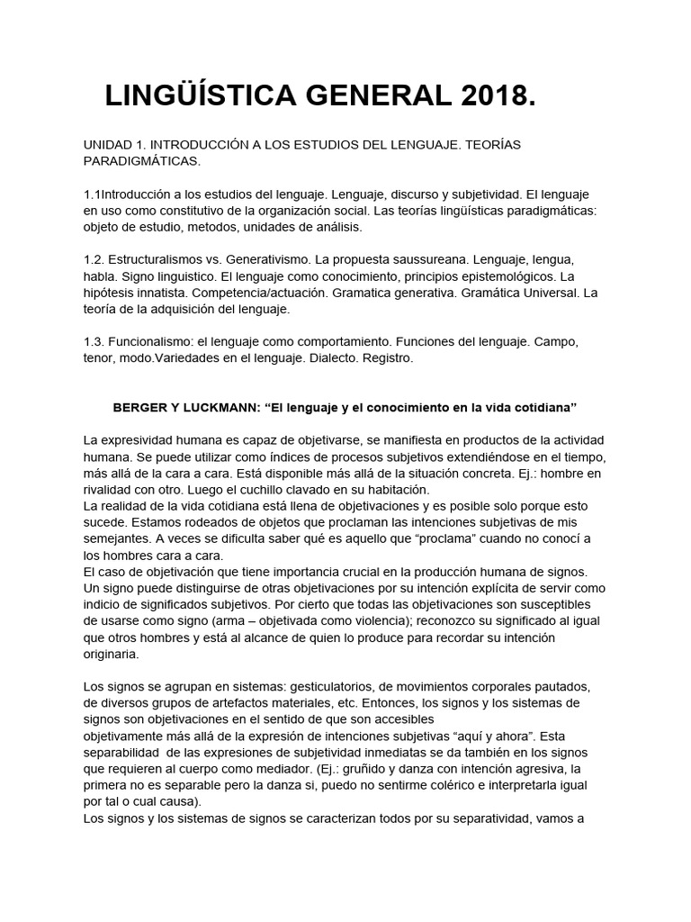 Linguistica General. Final | PDF | Lingüística | Aprendizaje