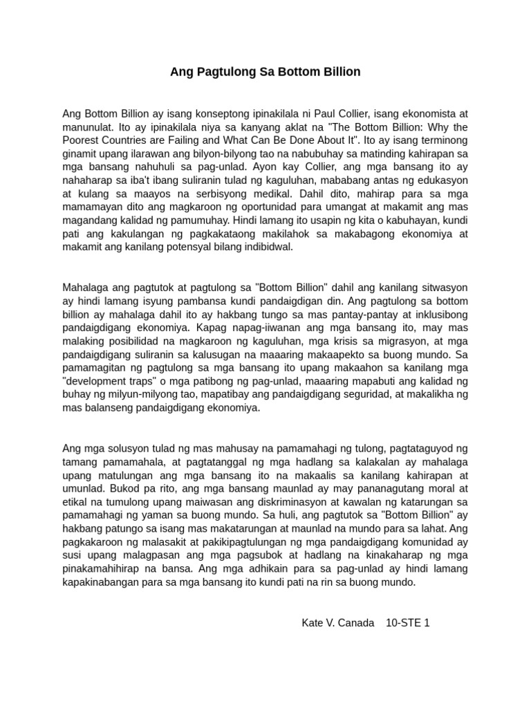 bottom billion summary | PDF