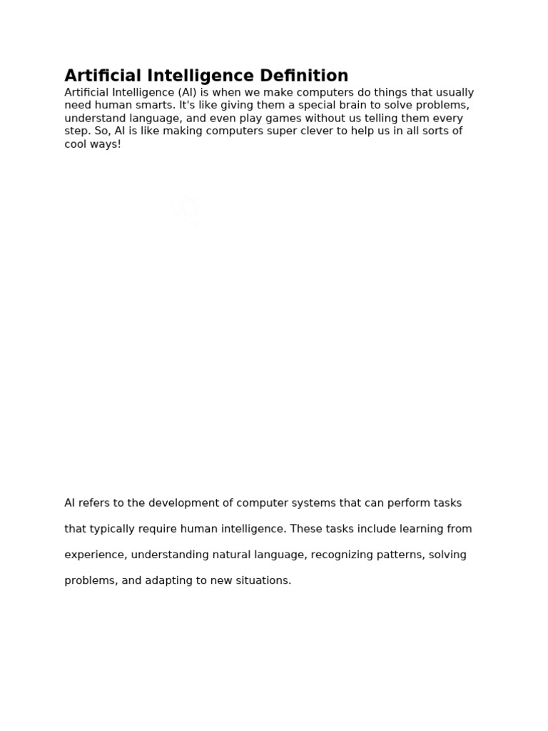 Artificial Intelligence Definition | PDF | Artificial Intelligence | Intelligence (AI) & Semantics