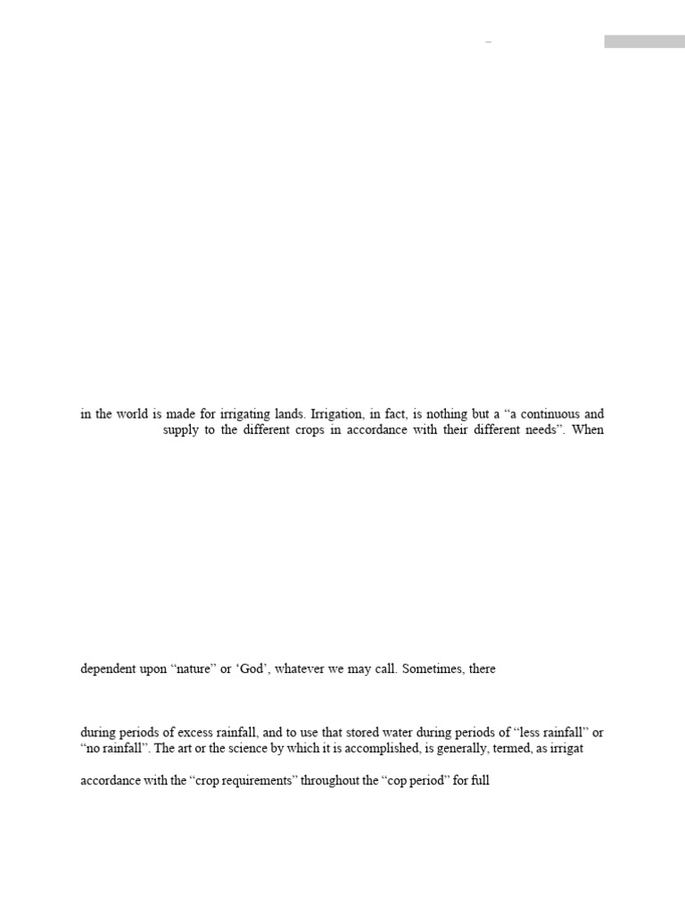 Module 1 Irrigation Engineering Introduction | PDF | Irrigation | Soil