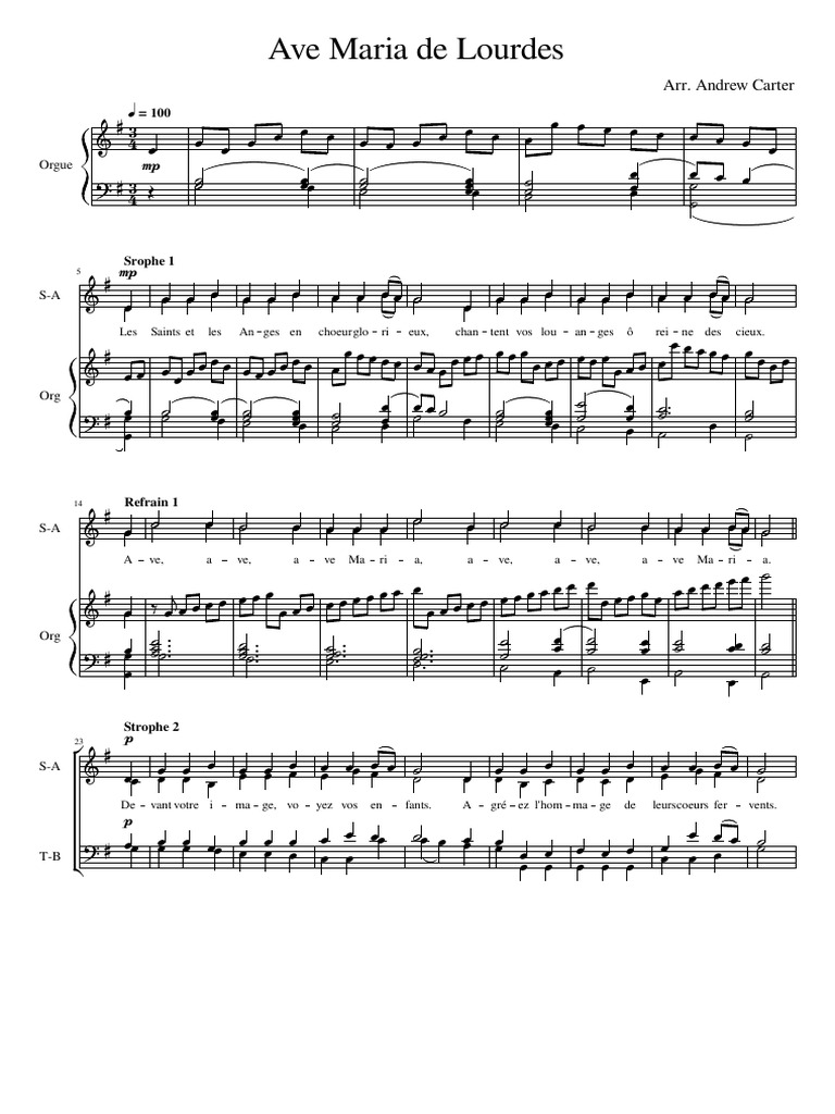 Ave Maria de Lourdes | PDF