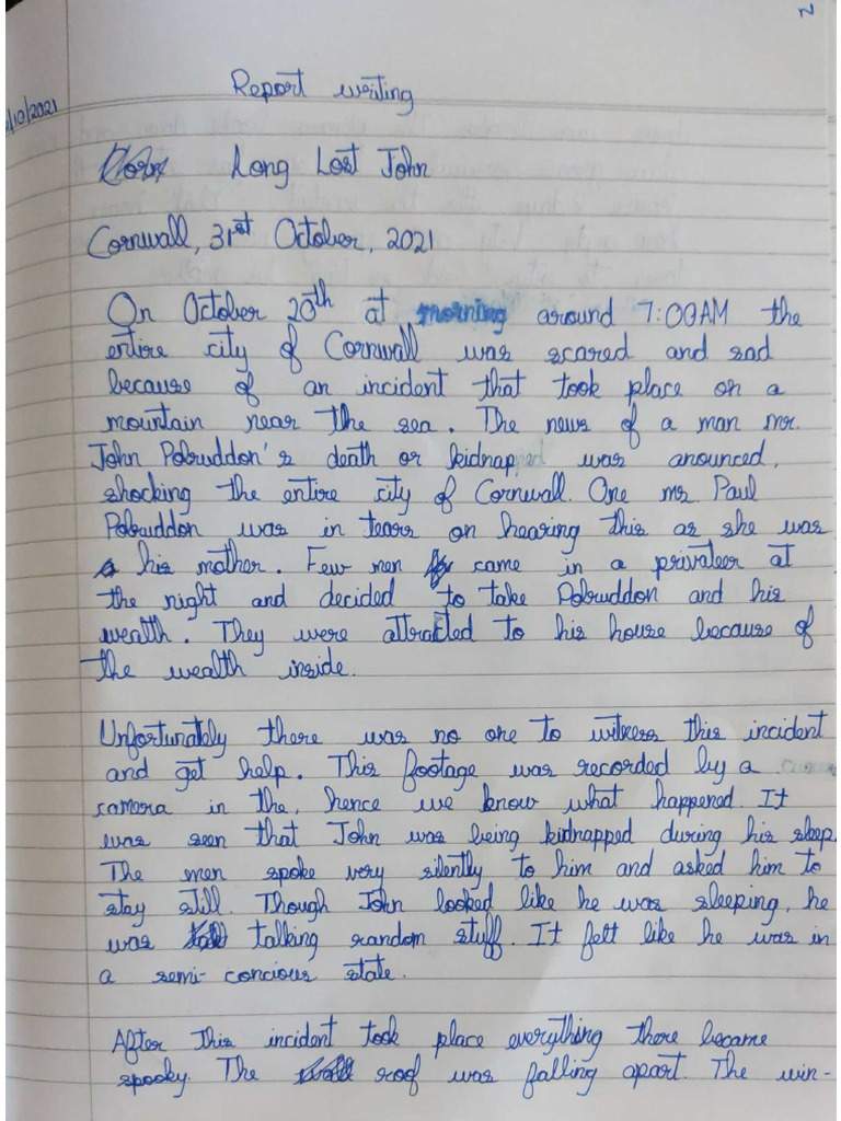 Report Writing Grade 7 | PDF