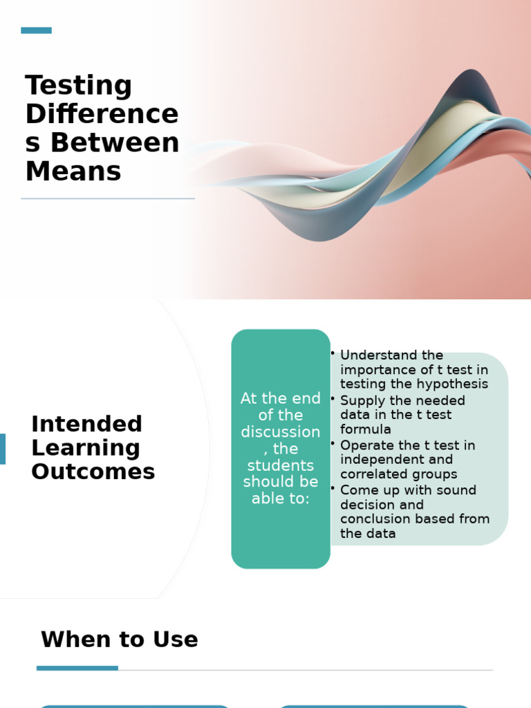 9 Testing Differences Between Means | PDF | Student's T Test ...