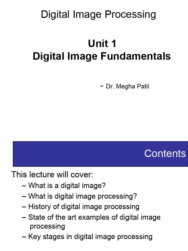DIP unit 1 | PDF | Medical Imaging | Digital Image