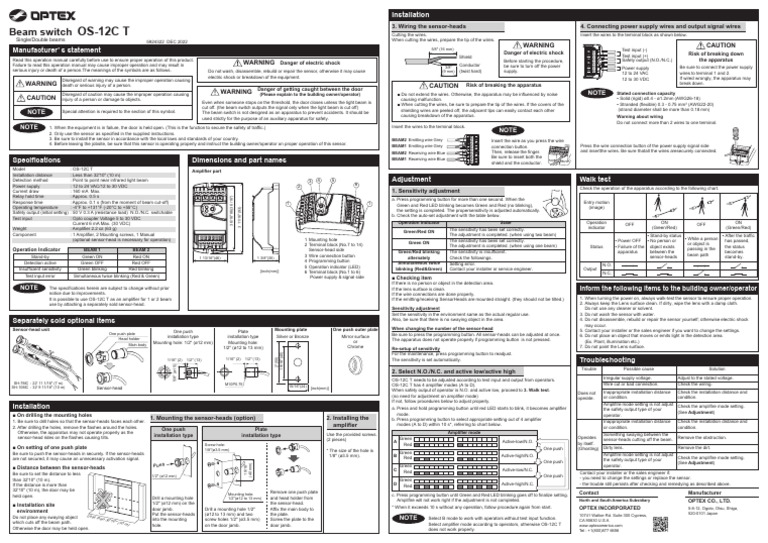 OS-12C T MANUAL (ENG) - Web | PDF | Amplifier | Wire