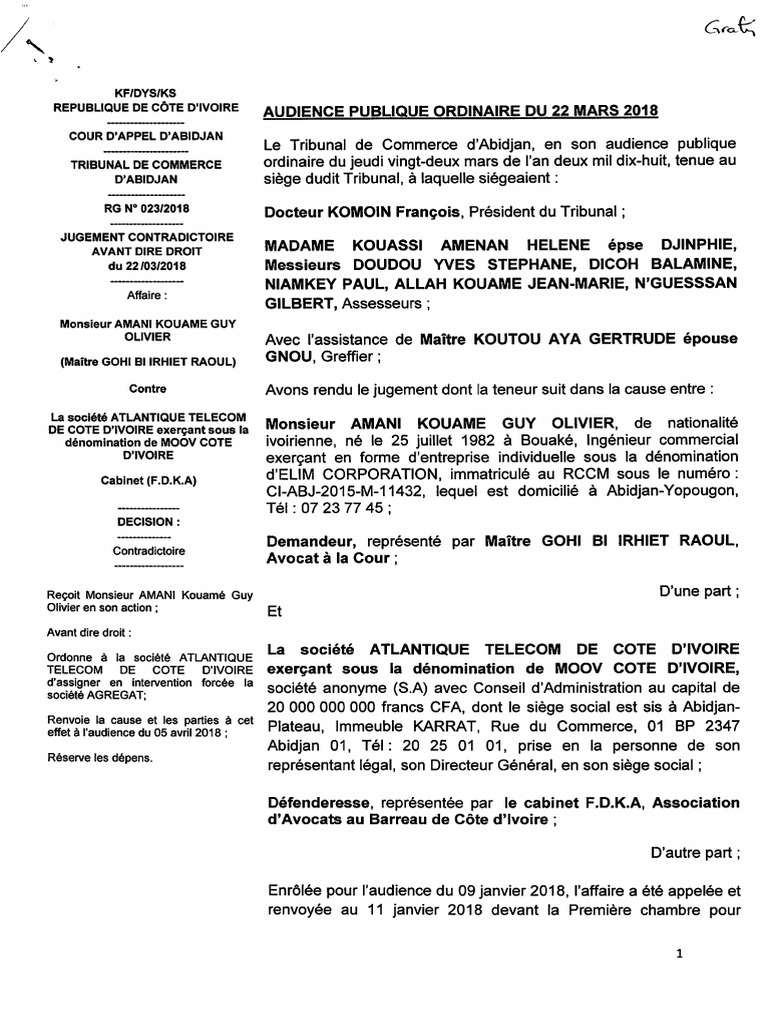 Jugement Moov Africa #01 | PDF